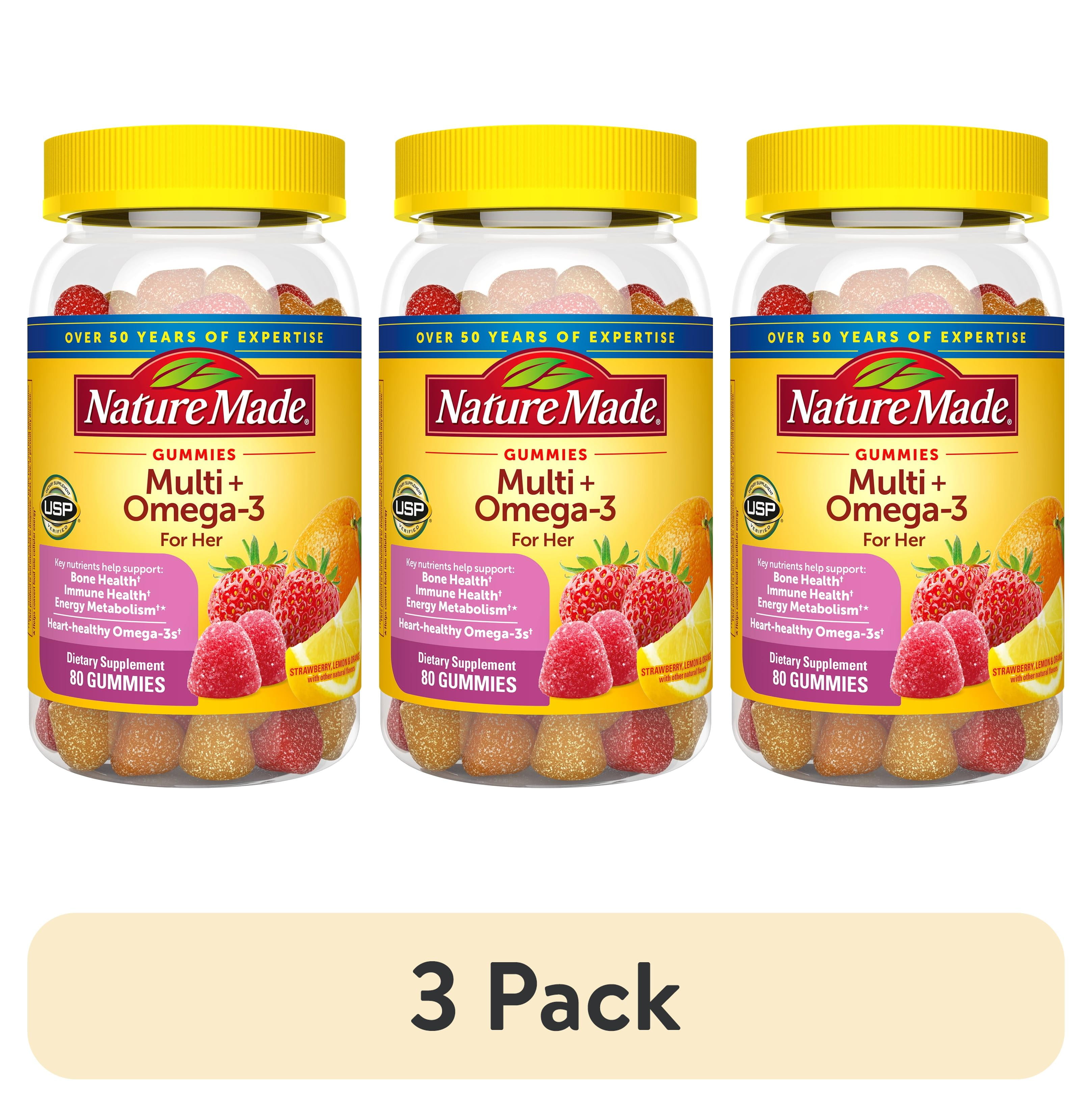 (3 pack) Nature Made Womens Multivitamin + Omega-3 Gummies for Daily ...