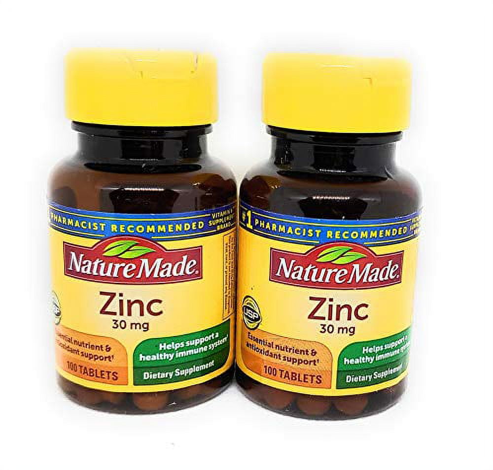 Nature Made Zinc 30 mg Tabs - 30 mg - 100 ct - 2 pk - Walmart.com