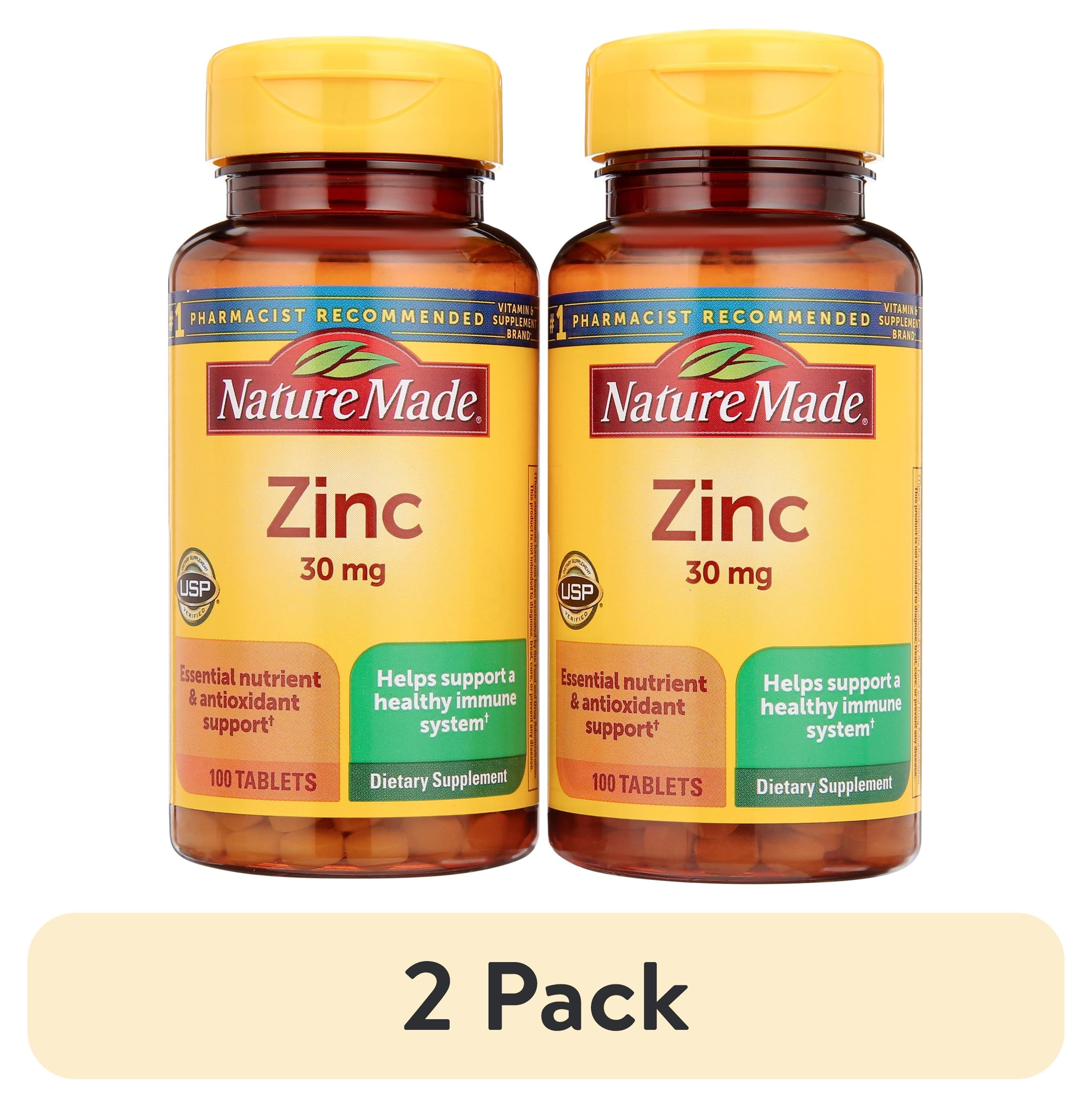 (2 pack) Nature Made Zinc 30 mg 100 Tablets Pack of 2 - Walmart.com