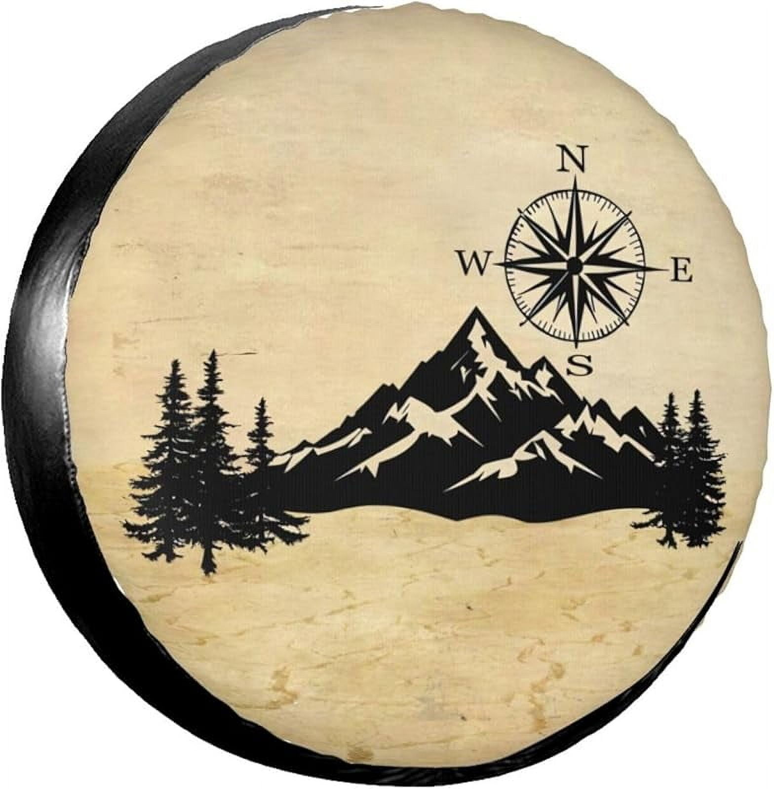 Nature Mountain Compass Spare Tire Cover for Rv SUV Trailer Truck ...