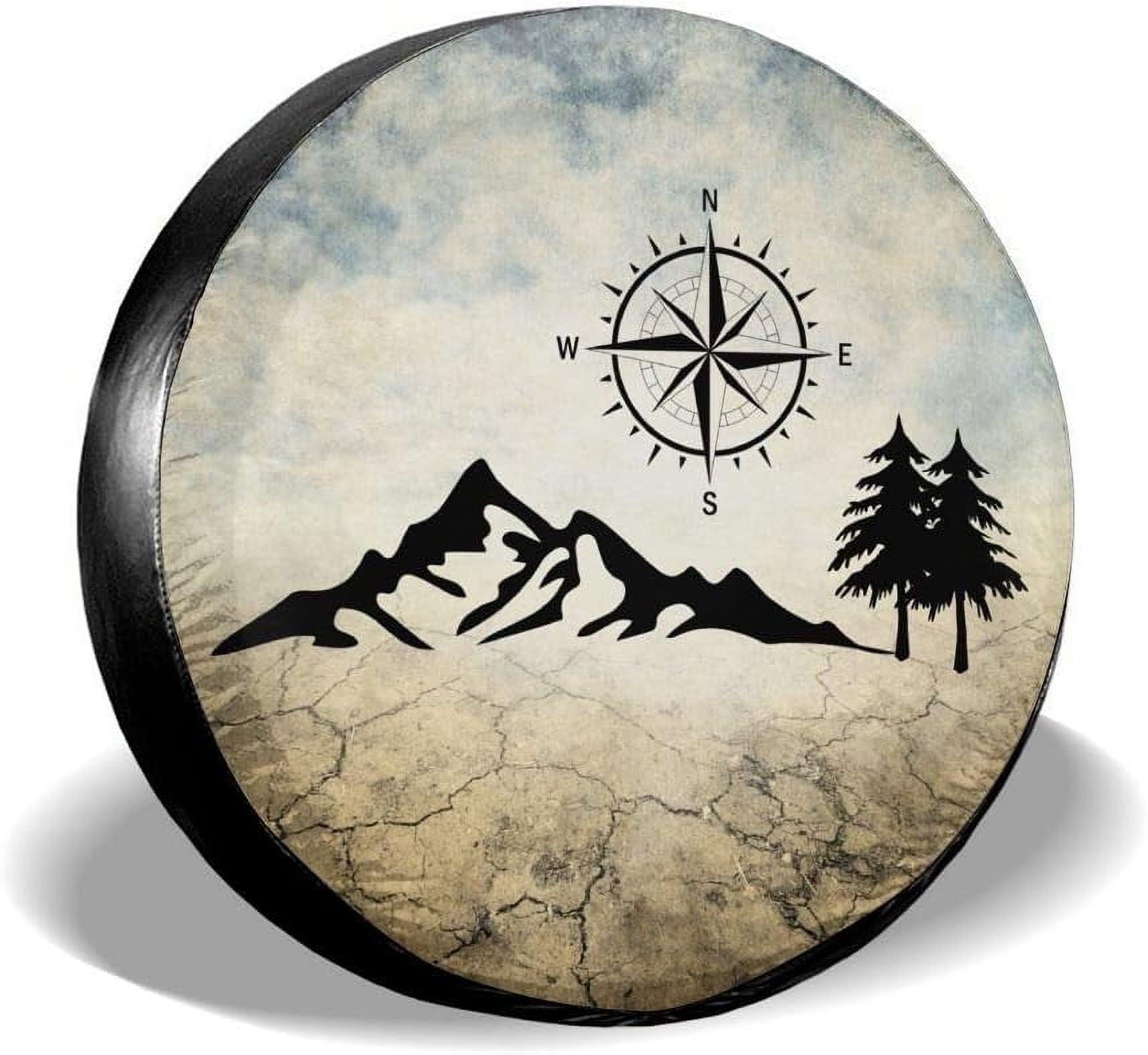 Nature Mountain Compass Spare Tire Cover Wheel Protectors Universal for ...