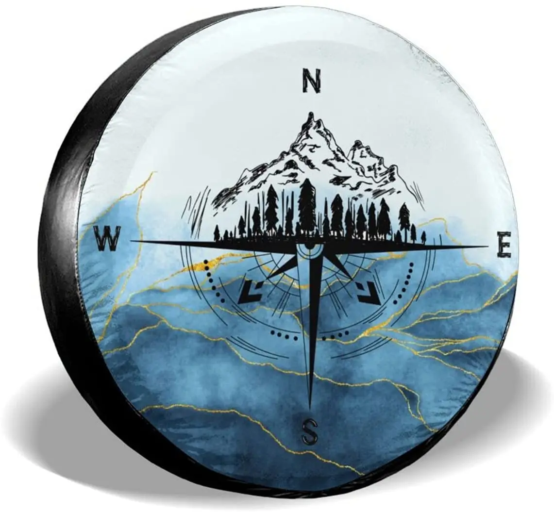 Nature Mountain Compass Spare Tire Cover Wheel Protectors Weatherproof ...