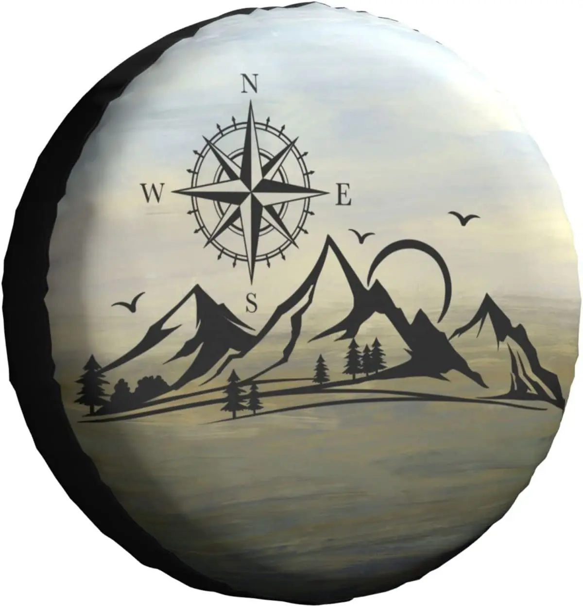 Nature Mountain Compass Tire Cover Potable Universal Waterproof Wheel ...