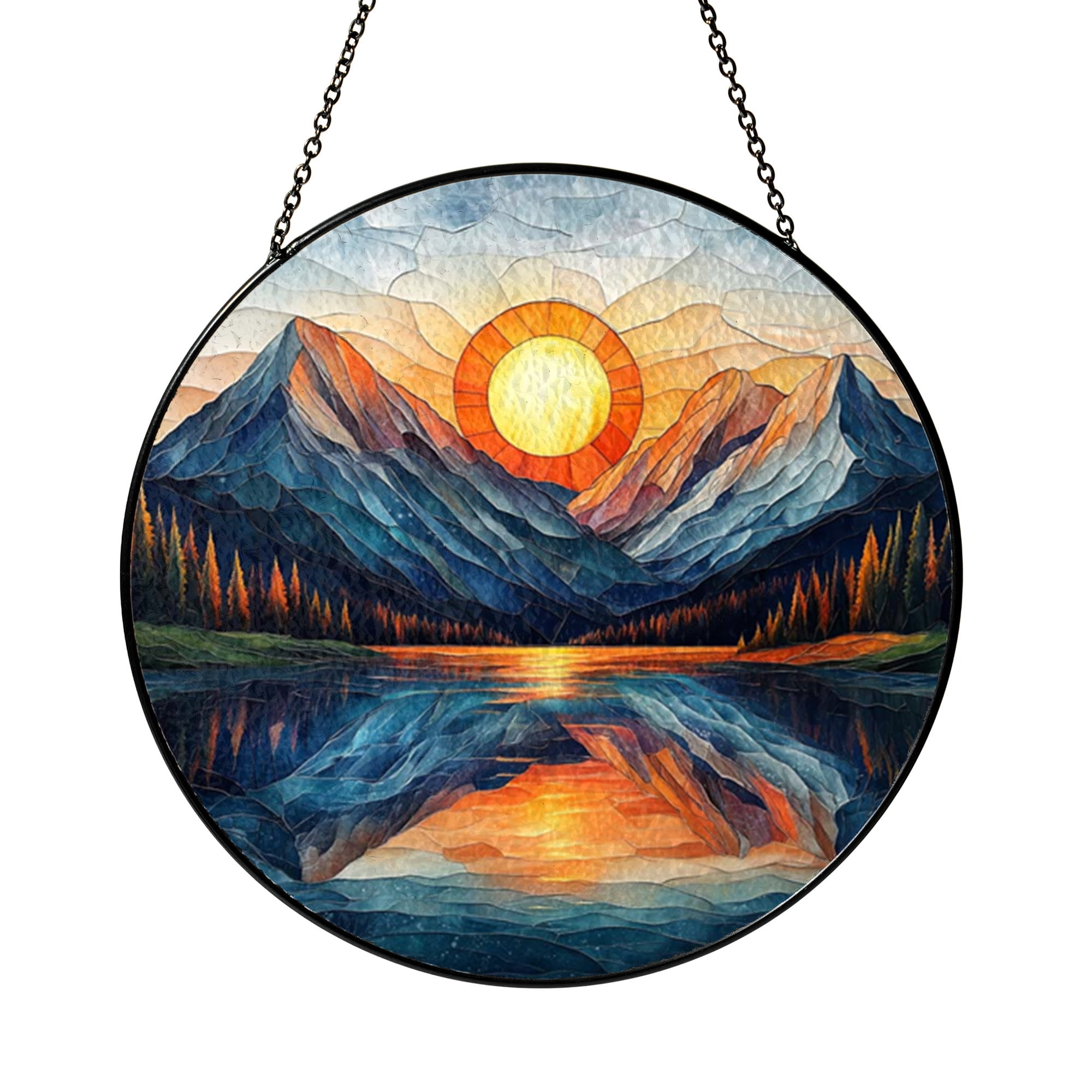 Nature Mountain Window Hanging – Glass Style Art1701 - Walmart.com