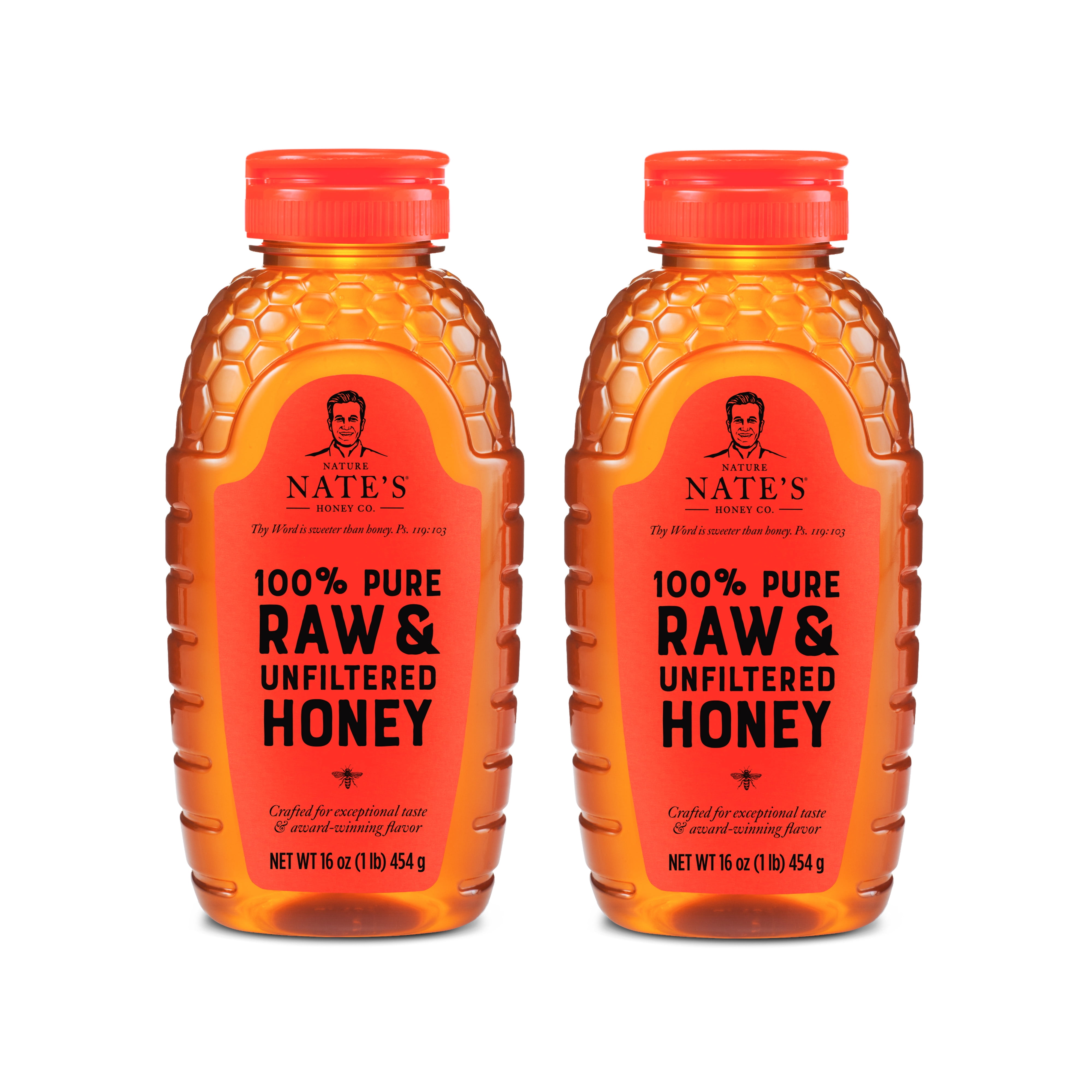 (2 pack) Nature Nate's Honey: 100% Pure, Raw and Unfiltered Honey - 16 ...