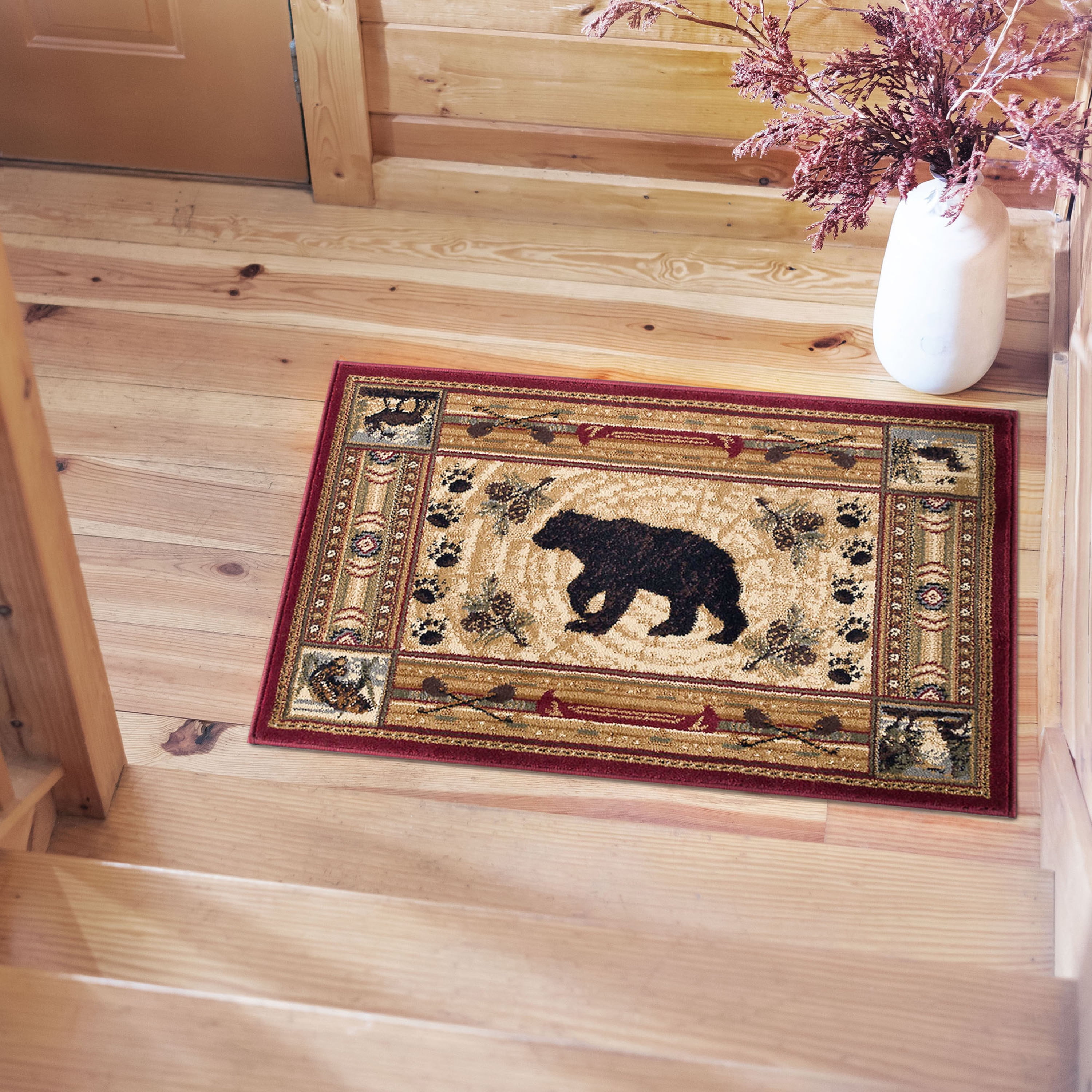 Nature Novelty 2' x 3' Brown and Beige Polypropylene Indoor Area Rug ...