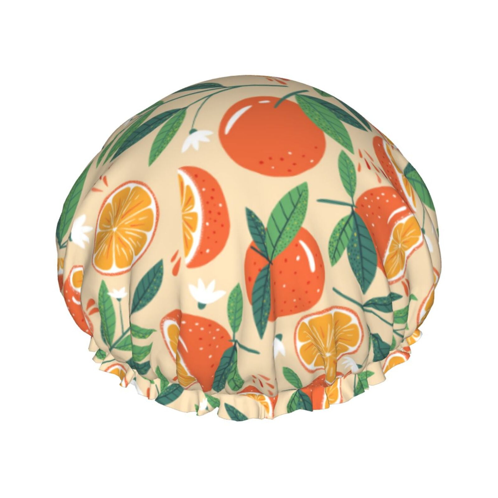 Nature Orange Flower Shower Cap, Double Layers Shower Cap Rreusable ...