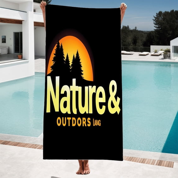 Nature & Outdoors Tree Silhouette Beach Towel - Vibrant Sunset Design ...