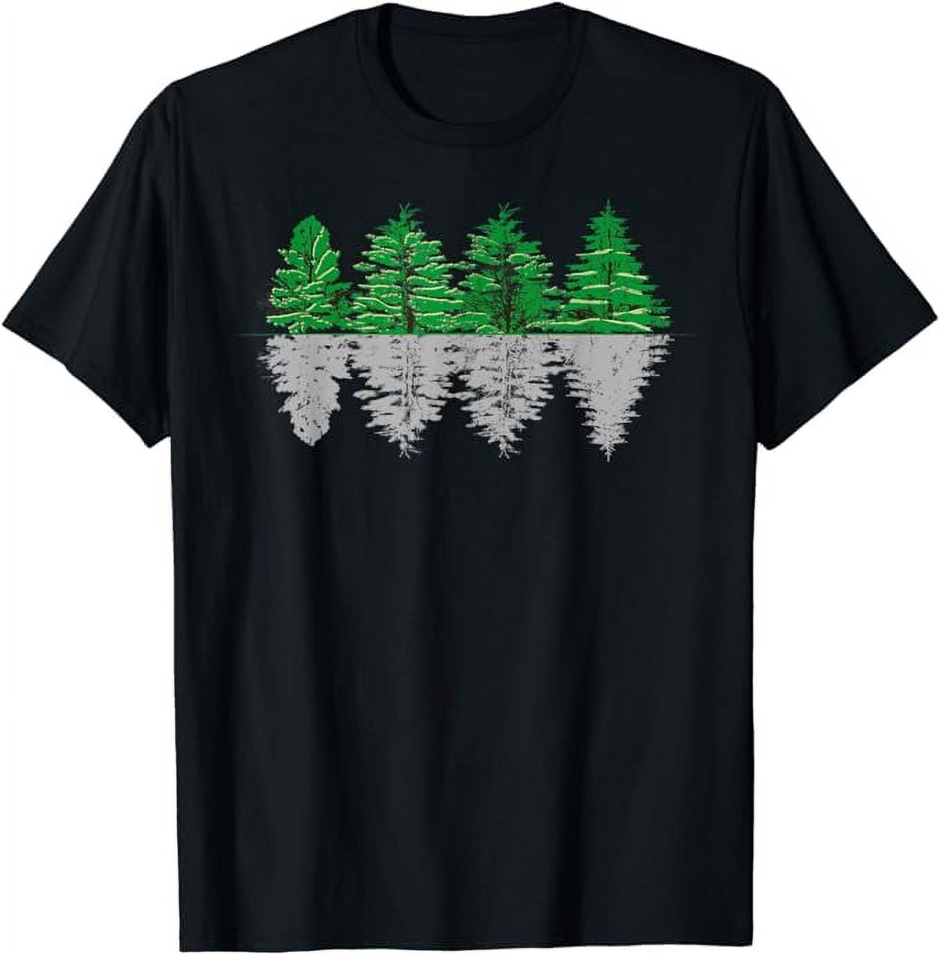Nature Outdoors Trees Reflection Wildlife Forest T-Shirt - Walmart.com