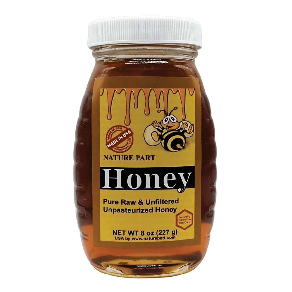 Nature Part 100% Pure Raw Honey, Unfiltered, 8 oz Glass Jar ...