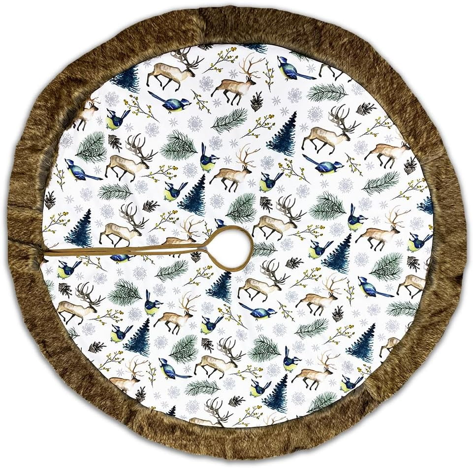 Nature Pattern Vintage Christmas Tree Skirt (60 inches) - Walmart.com