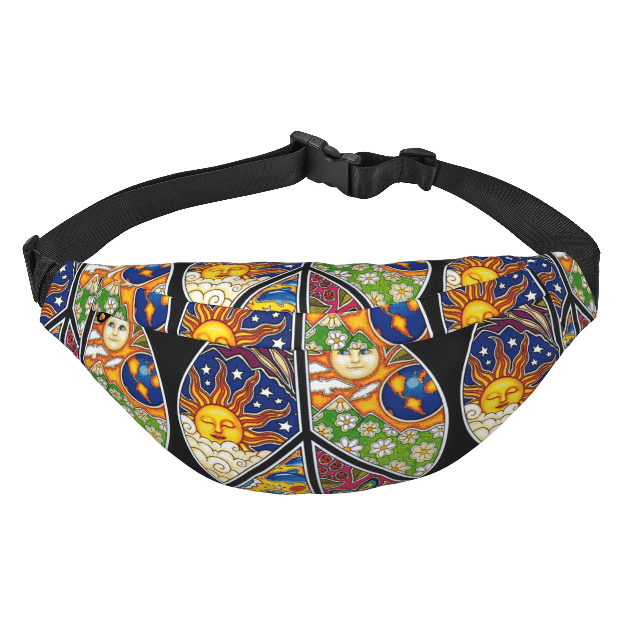 Nature Peace Sign Fashion Waist Chest Bag Adjustable Belt Chest ...