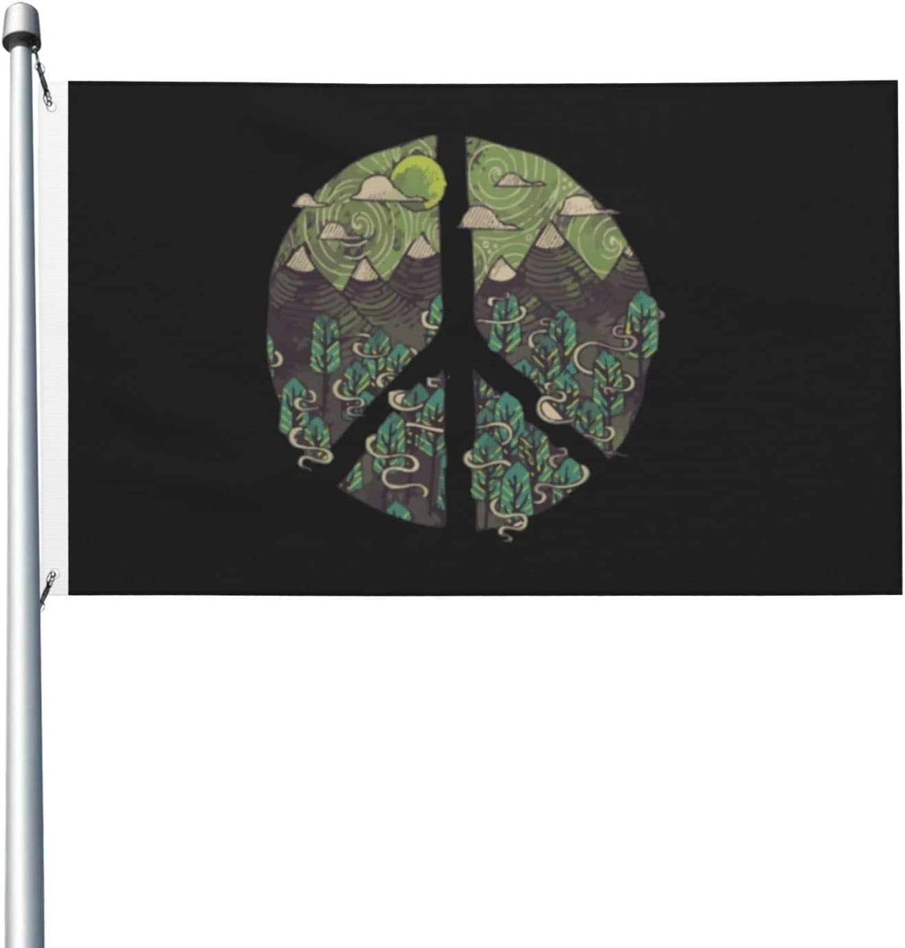 Nature Peace Sign Flag Garden Flag 3x5ft Double Sided Printing Indoor ...