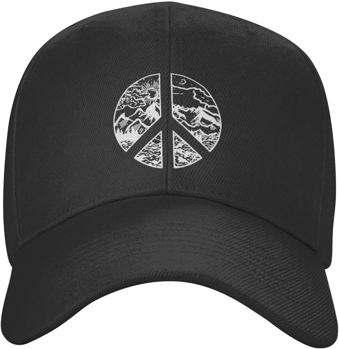 Nature Peace Sign Hat Curved Brim Baseball Cap Adjustable Golf Style ...