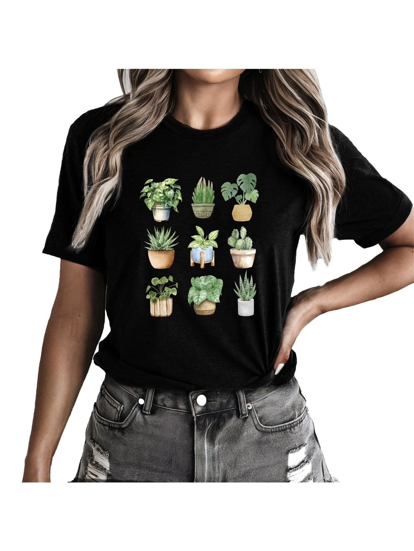 Nature Plants Gardening Pots Shirts for Women Plant Lover T Shirt Cute Gardener Tshirt Garden ...