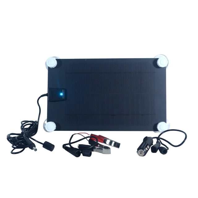 5-Watt Semi-Flex Crystalline Solar Panel and 12-Volt Battery Maintainer ...
