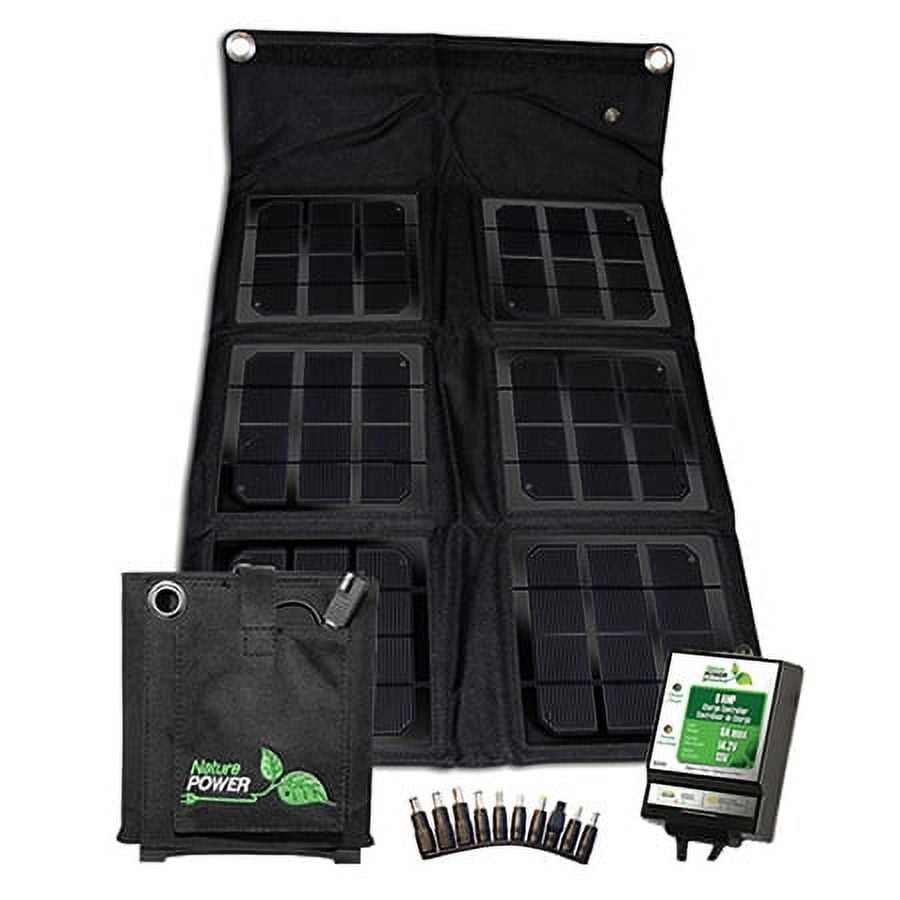 Nature Power (55020) 18-Wat Folding Solar Panel with 8 Amp Charge ...