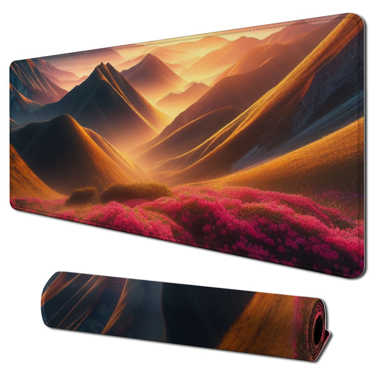 Nature Purple Flowers Meadow Mountain Scenic Large Mousepad Great Gift ...
