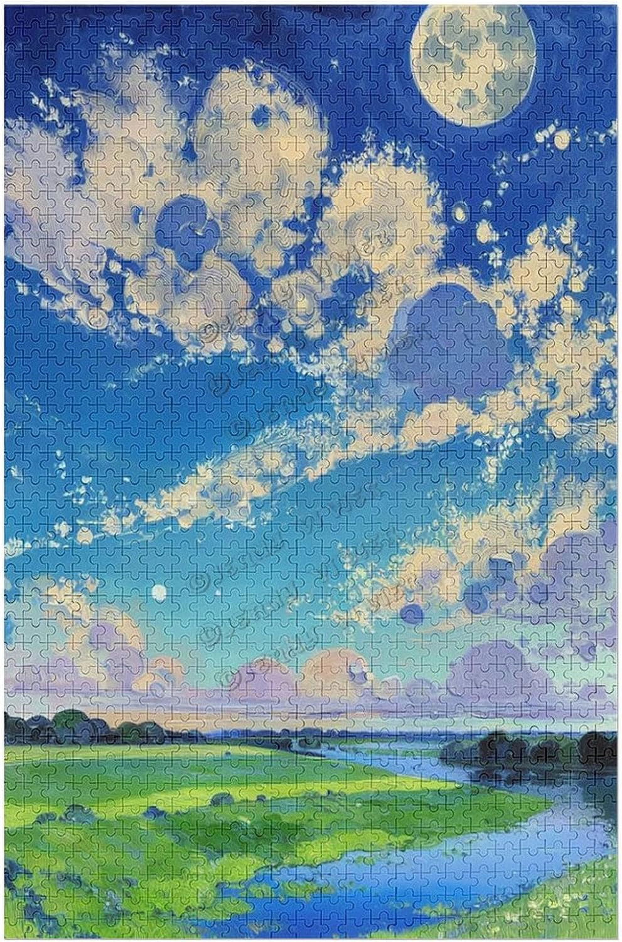 Nature Puzzle, Puzzles for Adults 1000 Piece Mountains Park Stream Oil ...