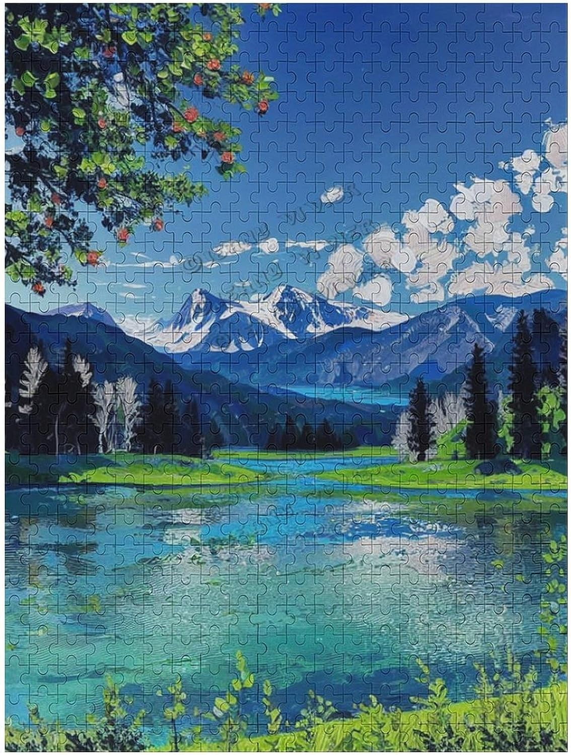 Nature Puzzle, Puzzles for Adults 500 Piece Landscape Hill Lake Oil ...