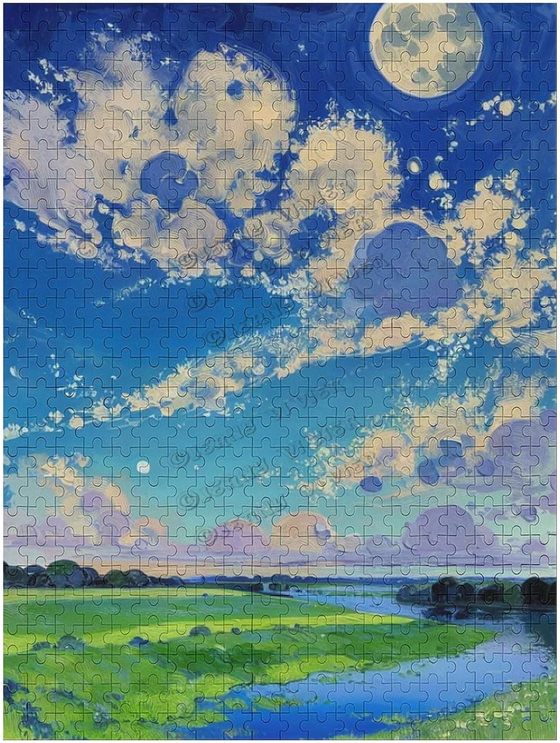Nature Puzzle, Puzzles for Adults 500 Piece Mountains Park Stream Oil ...