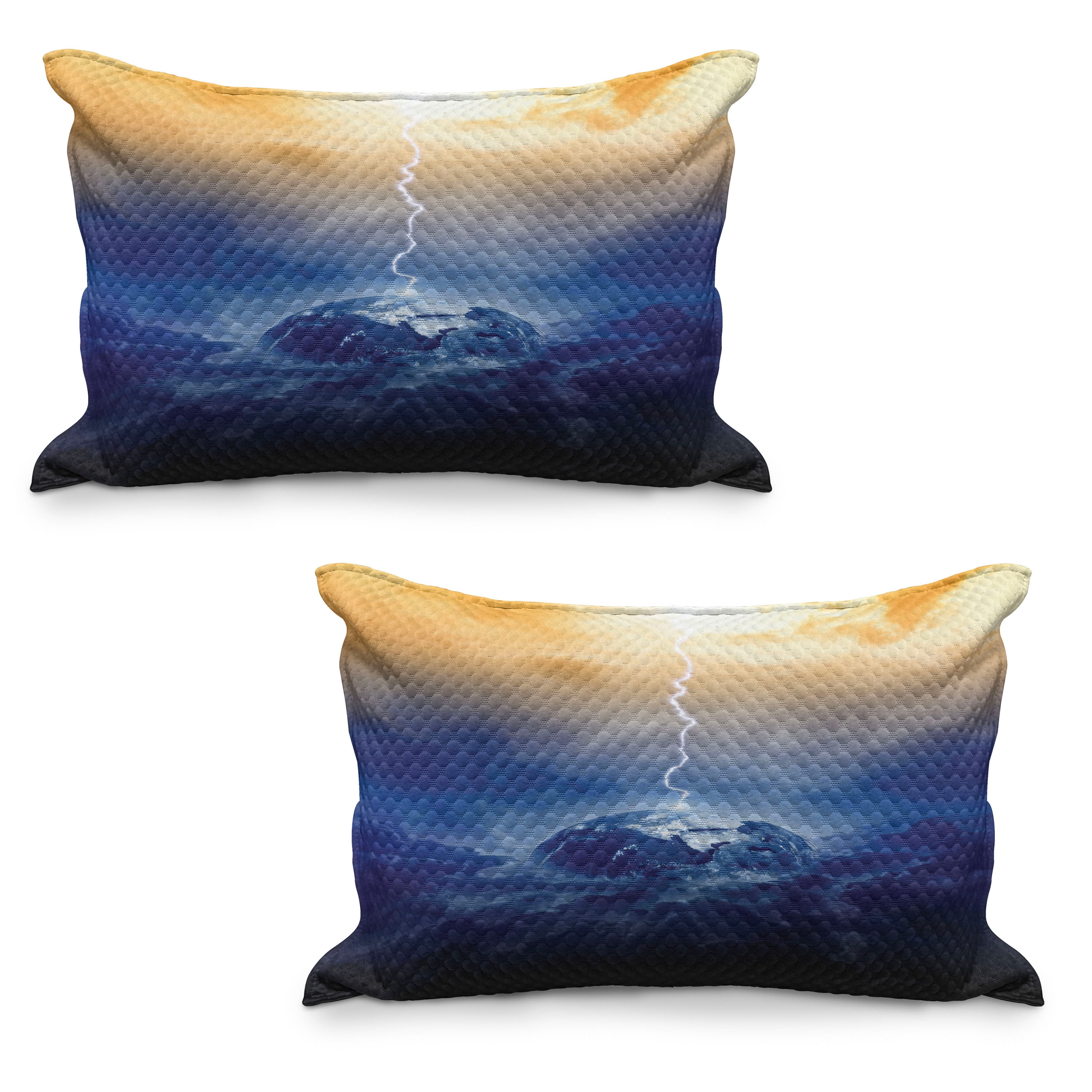 Nature Quilted Pillowcover Set of 2, Vertical Shot of Big Bolt Hits ...