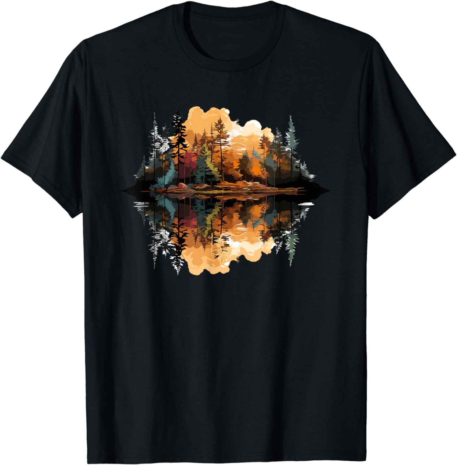 Nature Reflection Forest Trees Outdoor Wildlife T-Shirt - Walmart.com