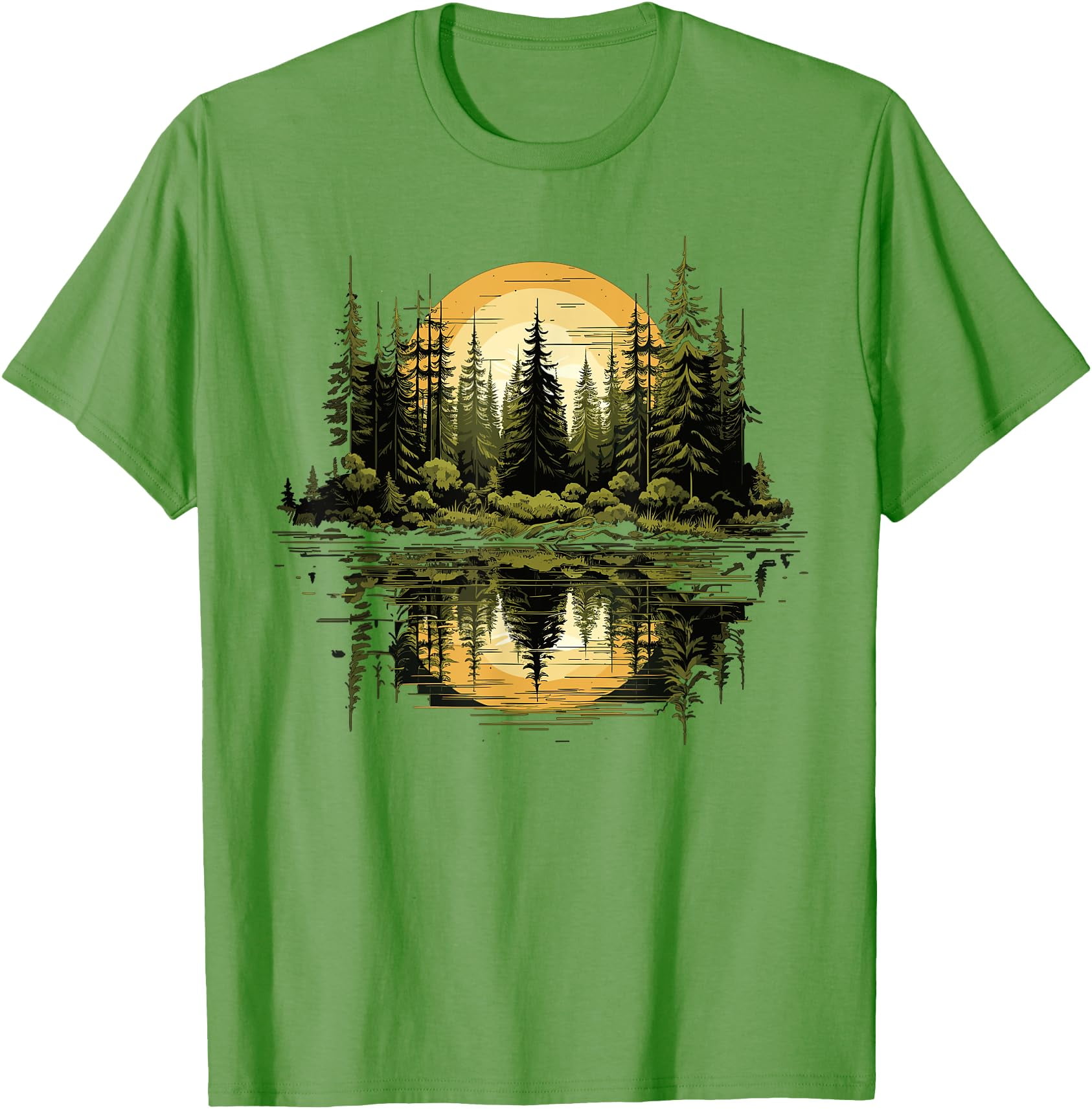 Nature Reflection Forest Trees Outdoor Wildlife Unisex T-Shirt for Men ...