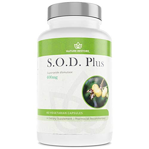 Nature Restore SOD Superoxide Dismutase Supplement, 4,000 IU SOD, Plant ...