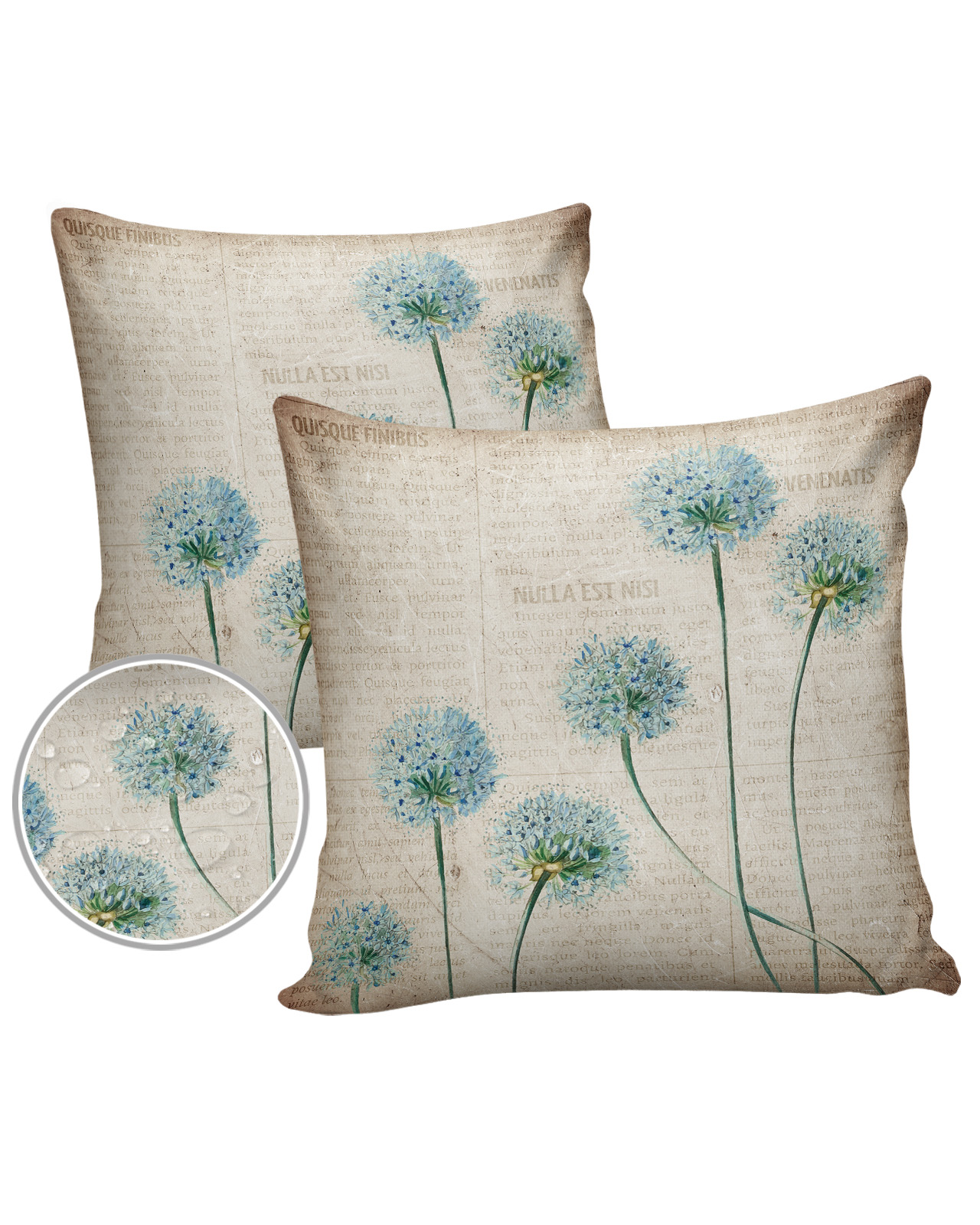 Nature Retro Blossoms Flowers Plant Outdoor Pillow Covers Set of 2 ...