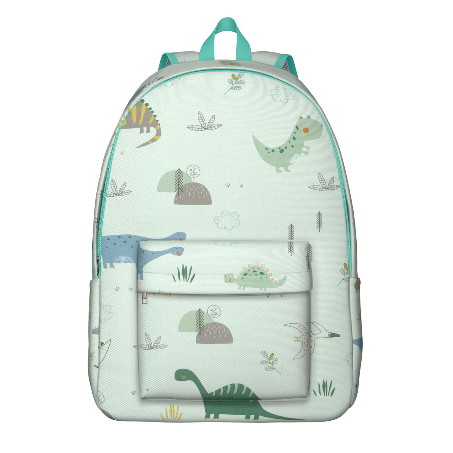 Nature Roaring Dinosaur Backpack – Watercolor Dino World Forest Pattern ...