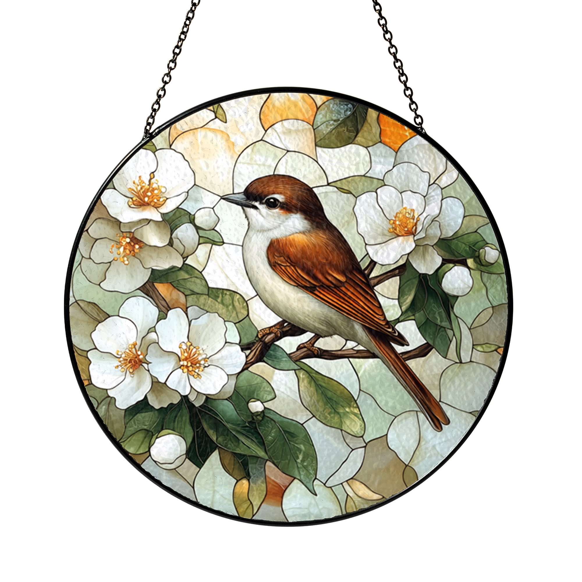 Nature Robin Bird Round Window Hanging Art - Walmart.com