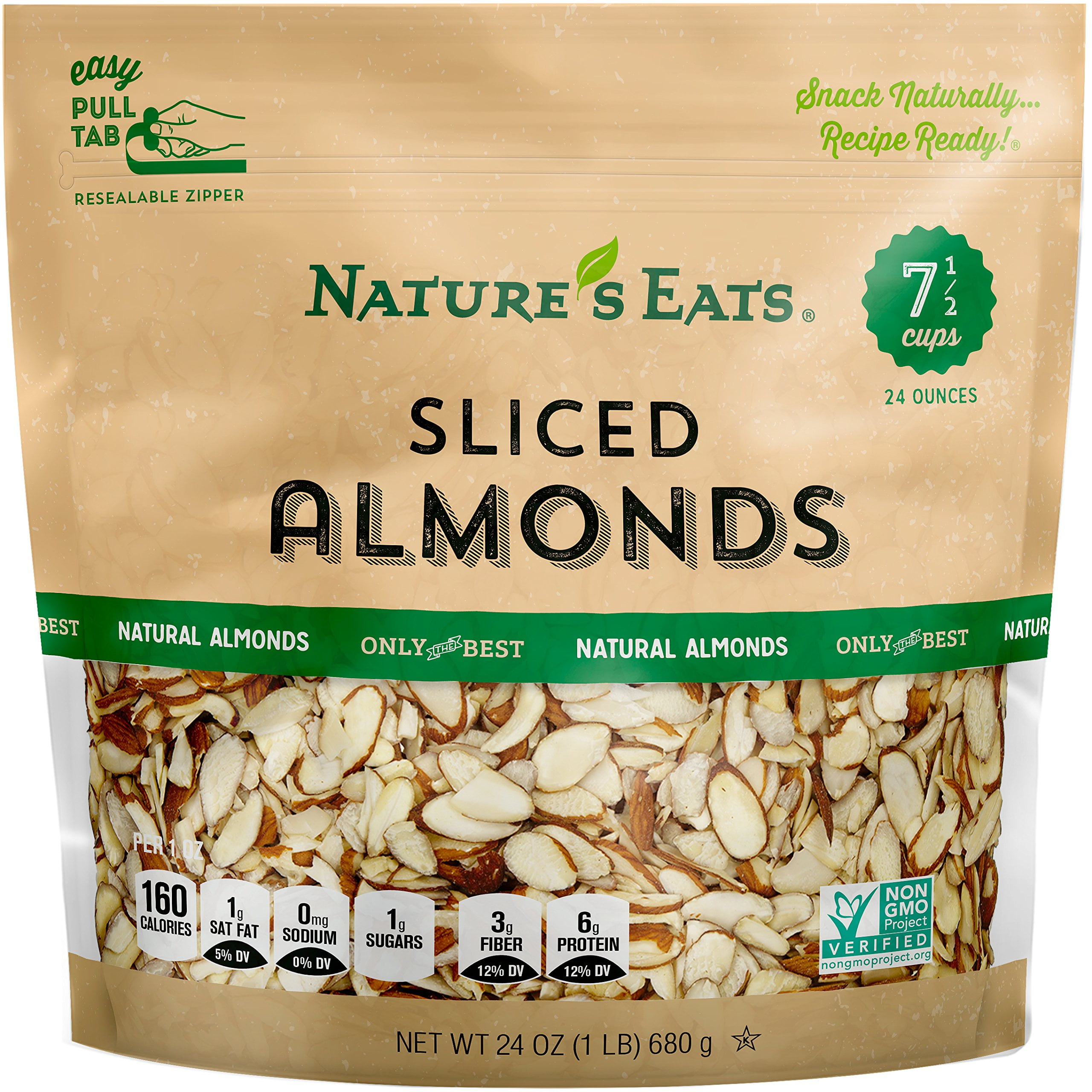 Nature's Eats, Sliced Almonds, 24 Oz - Walmart.com