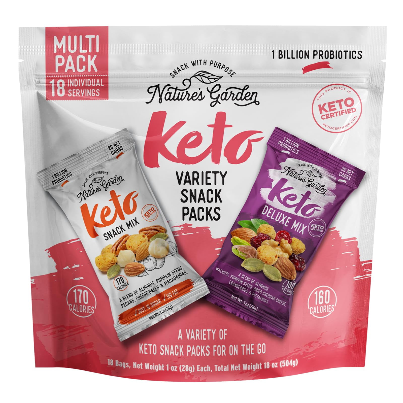 Nature’S Garden Keto Variety Snack Packs - Keto Snack Mix, Keto Deluxe ...