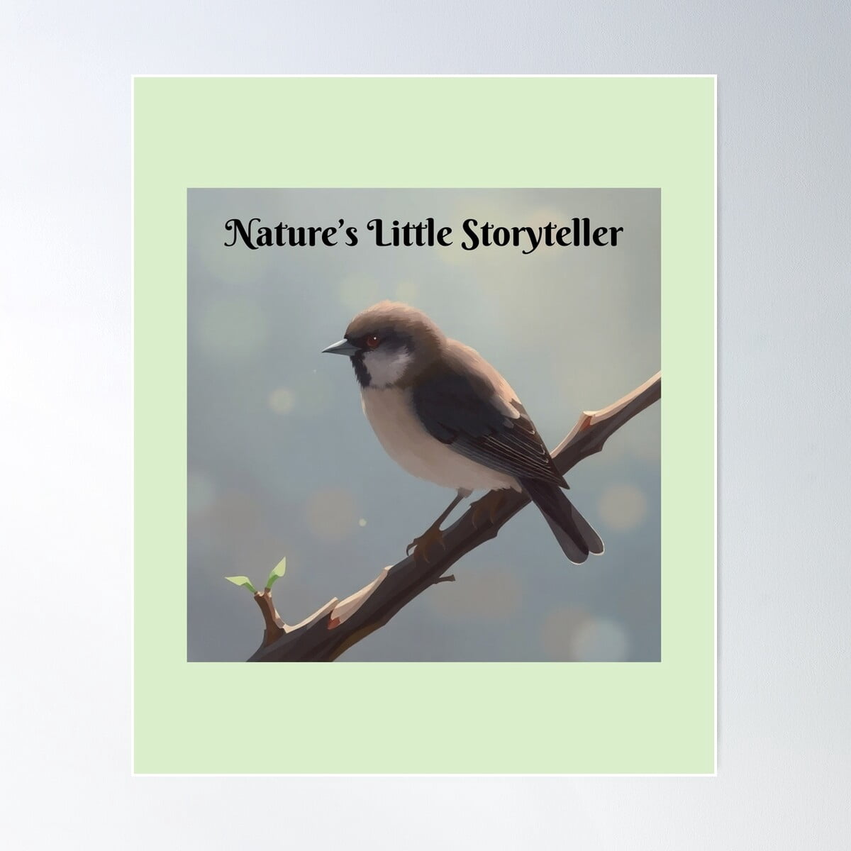 Nature'S Little Storyteller Sparrows Poster Wall Art, Modern Wall Decor ...