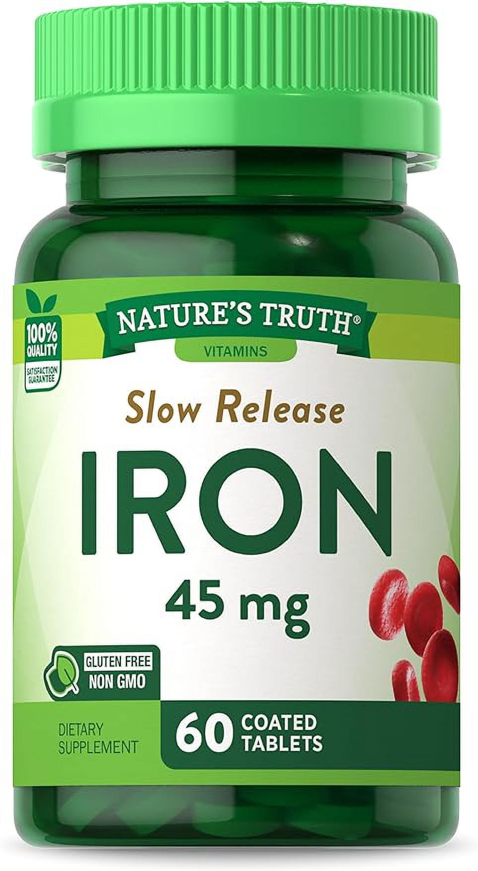Nature S Truth Slow Release Iron Tablets, 45 Mg, 60 Ea, 2 Pack ...