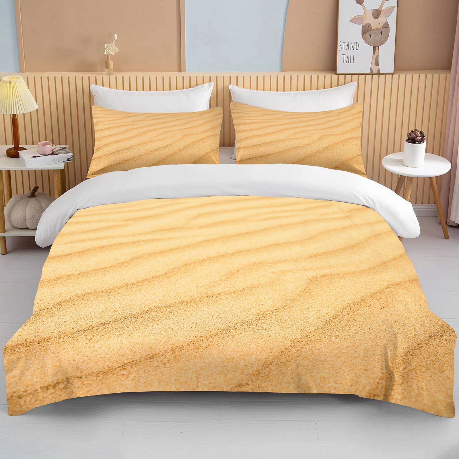 Nature Sand Duvet Cover Set Beige Sand Life Bedding Set 3pcs for Kids ...