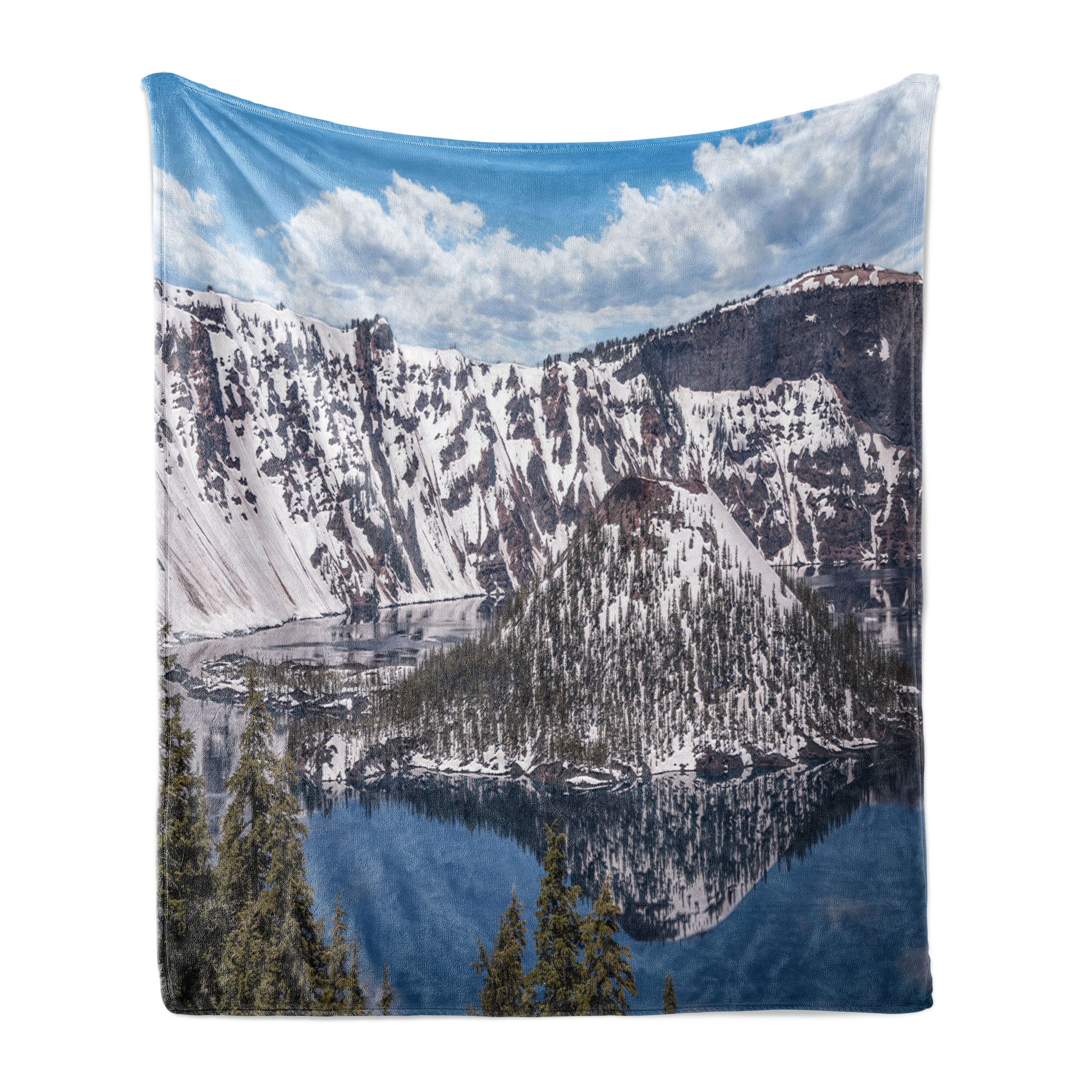 Nature Scene Soft Flannel Fleece Blanket, Spring Season Panoramic Photo ...
