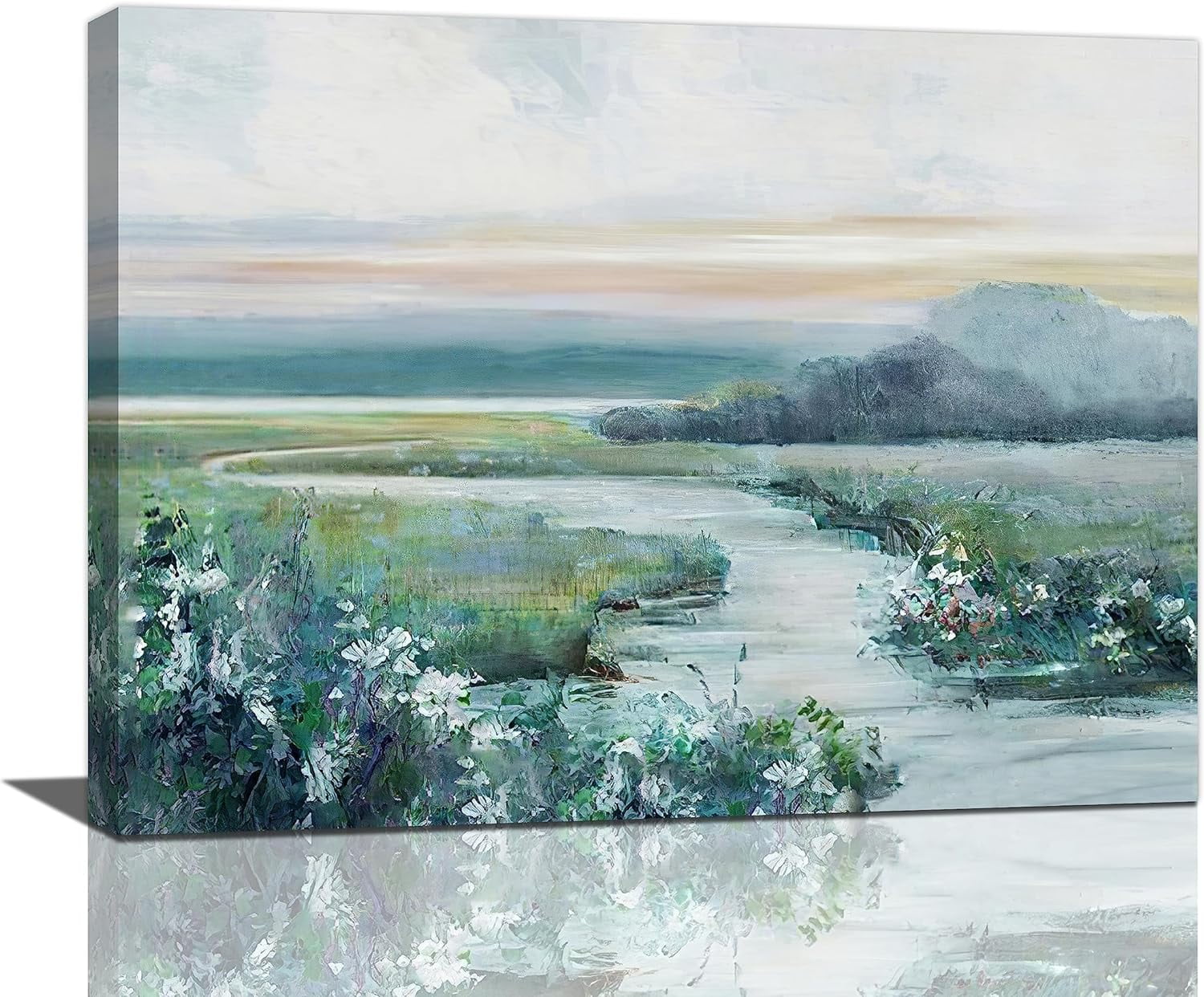 Nature Scenery Living Room Decor Wall Art River Mountain Creek ...