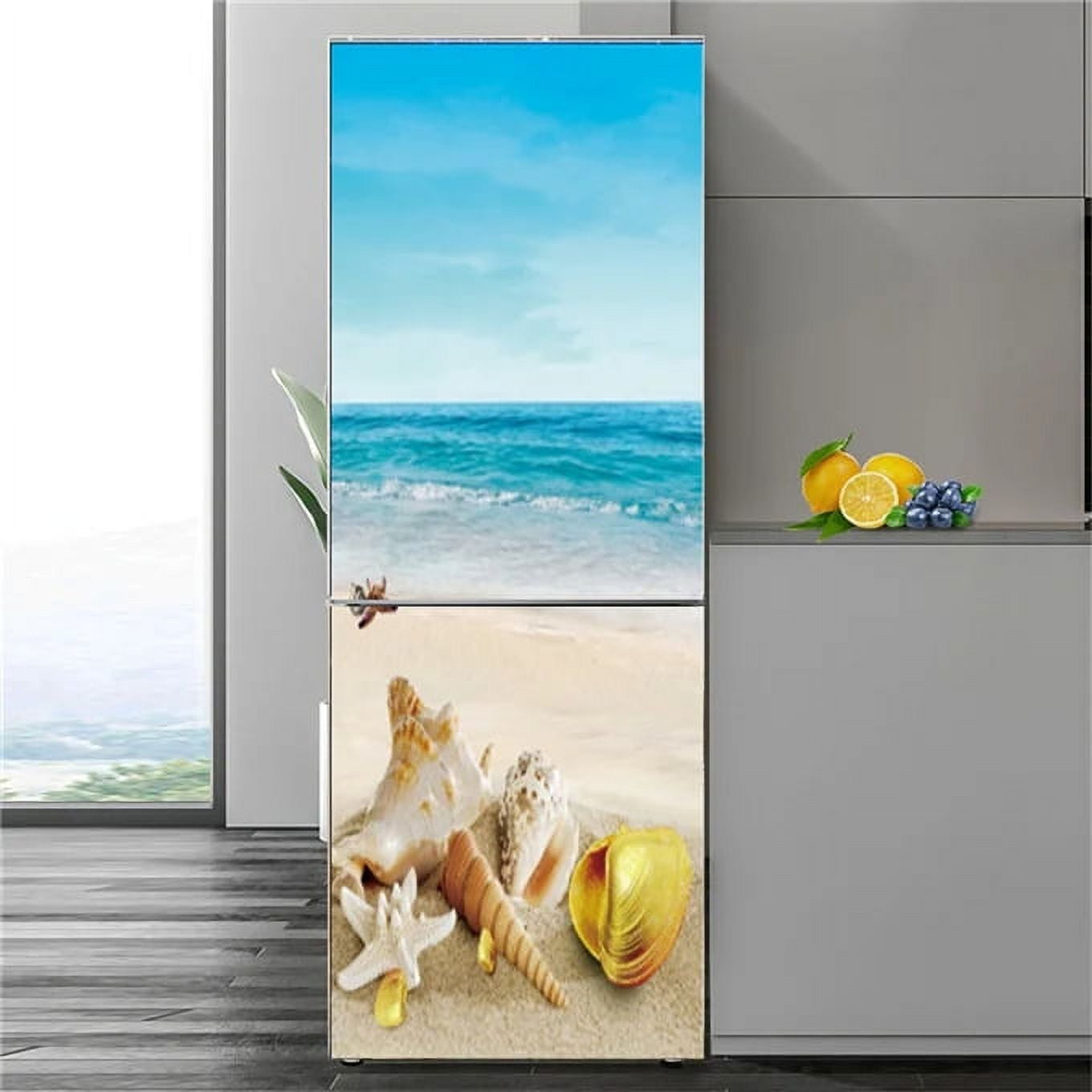 Nature Scenery Sea Beach Refrigerator Sticker Waterproof Self Adhesive ...