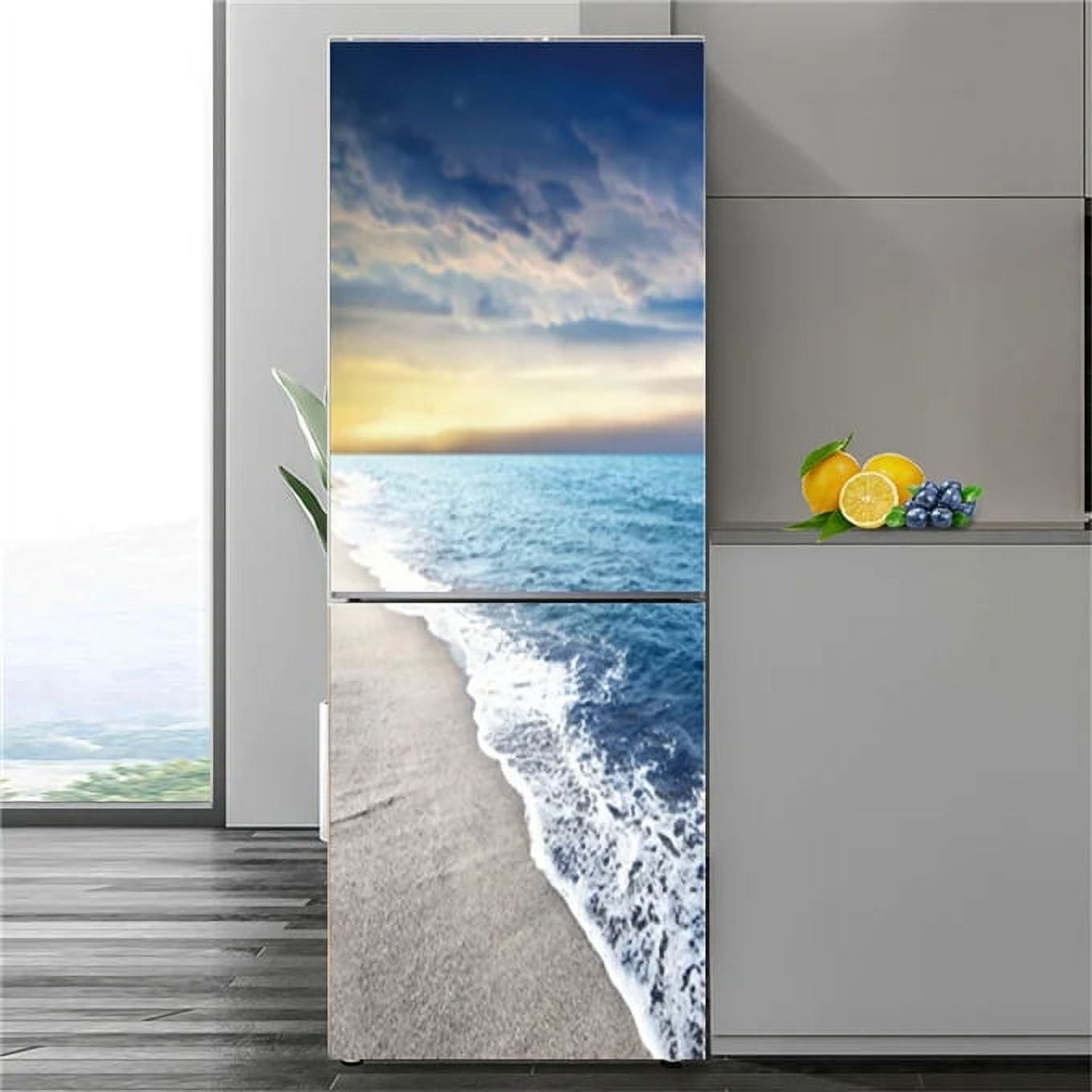 Nature Scenery Sea Beach Refrigerator Sticker Waterproof Self Adhesive ...