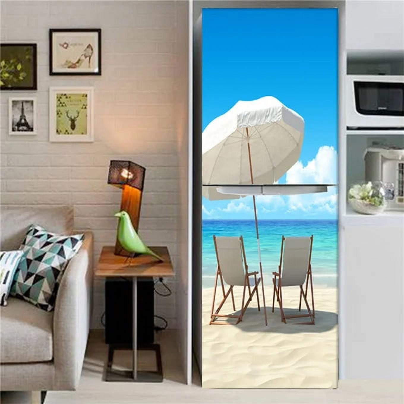 Nature Scenery Sea Beach Refrigerator Sticker Waterproof Self Adhesive ...