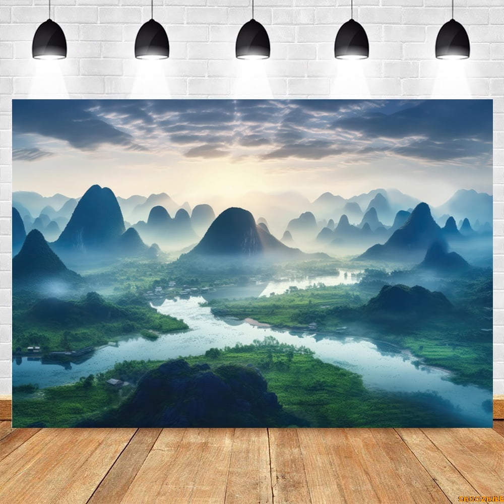 Nature Scery Waterfall Forest River Backdrop Birthday Party Wedding ...