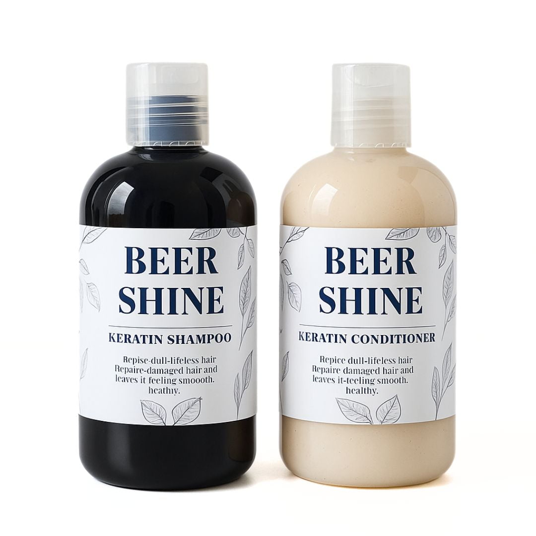 Nature Skin Shop Beer Shine Shampoo & Conditioner Set, for Dull, Fine ...