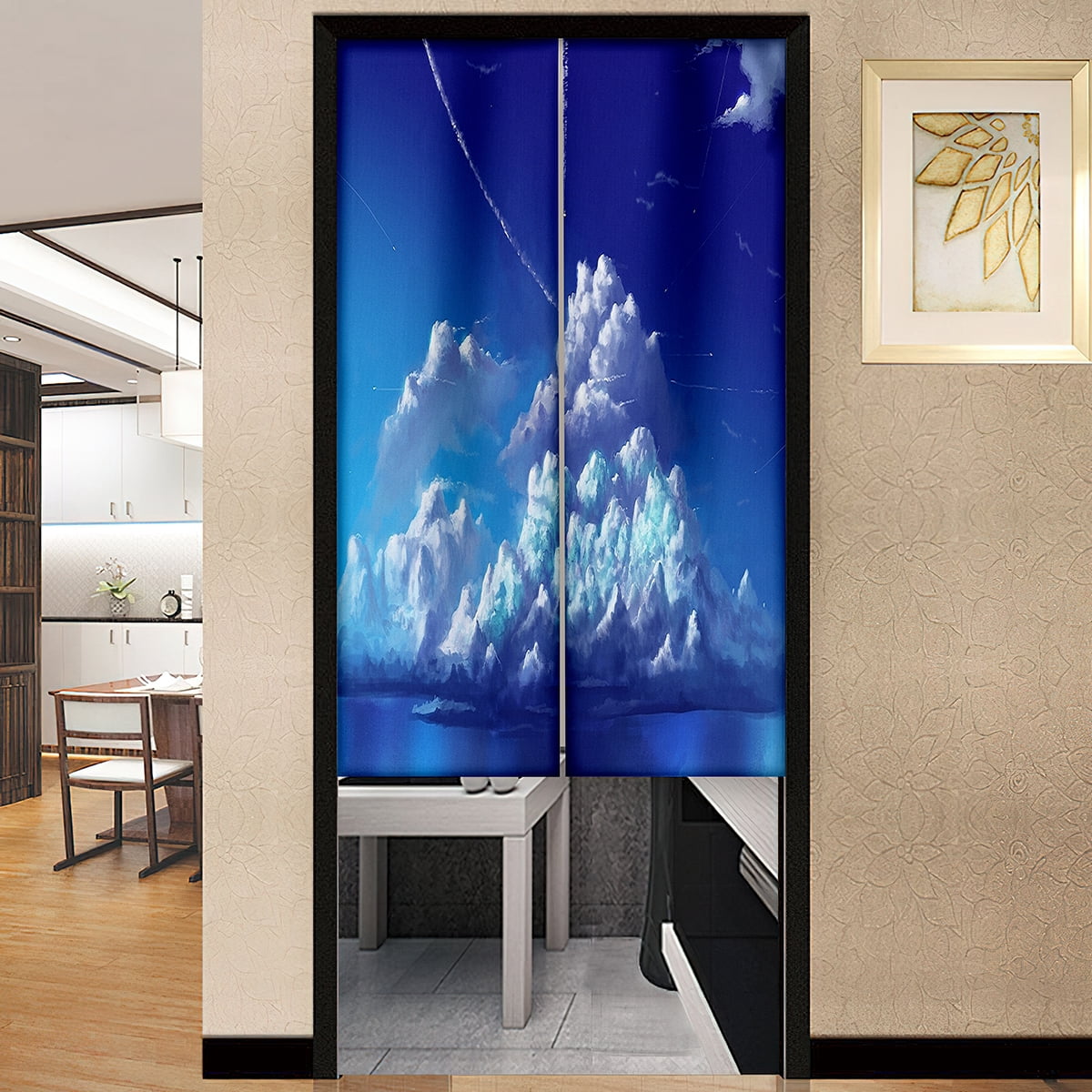 Cherry Sky Clouds Door Curtain Privacy Chinese Panel Japanese Style ...