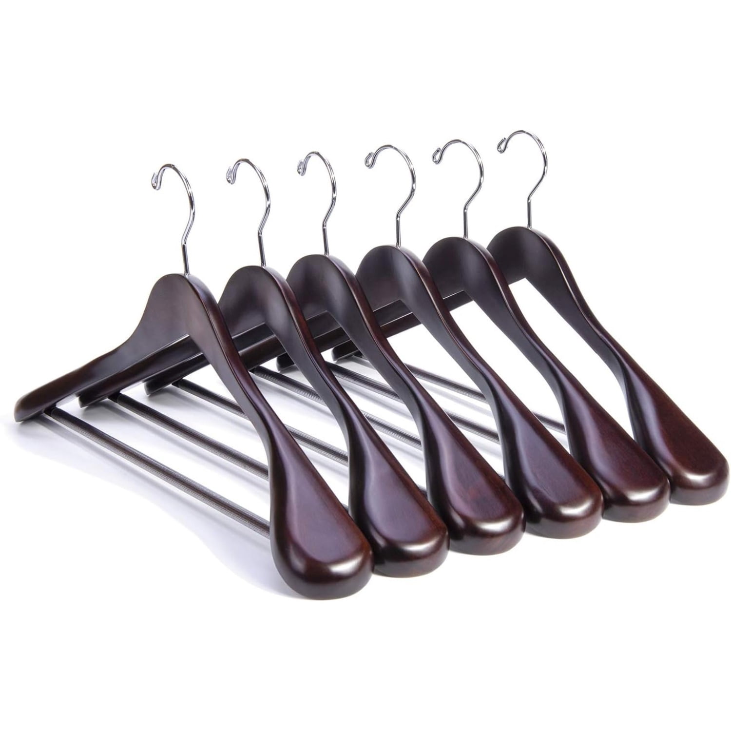 Nature Smile Luxury Mahogany Wooden Suit Hangers - 12 Pack - Wood Coat ...