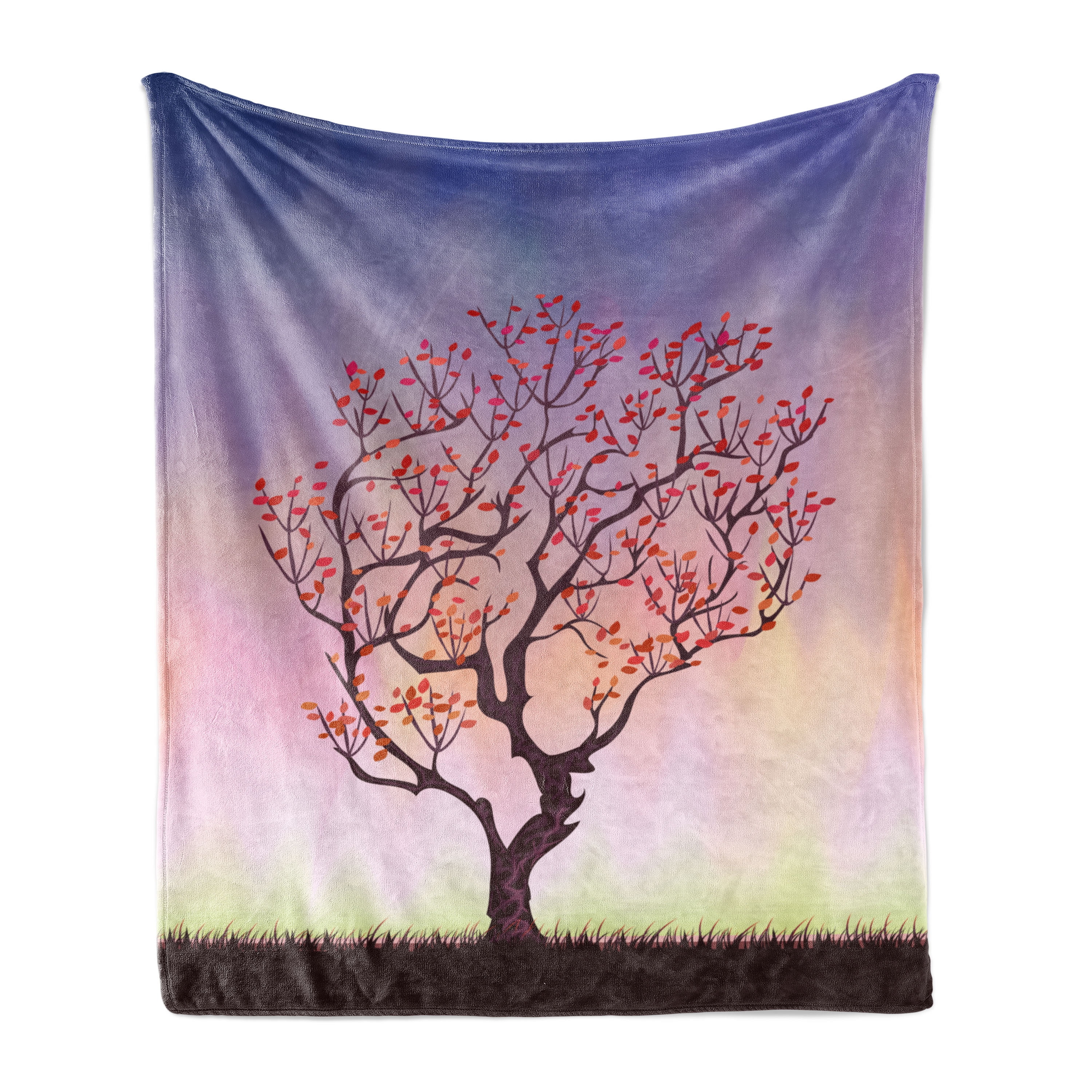 Nature Soft Flannel Fleece Blanket, Sunset Rise Morning Scenery of Fall ...