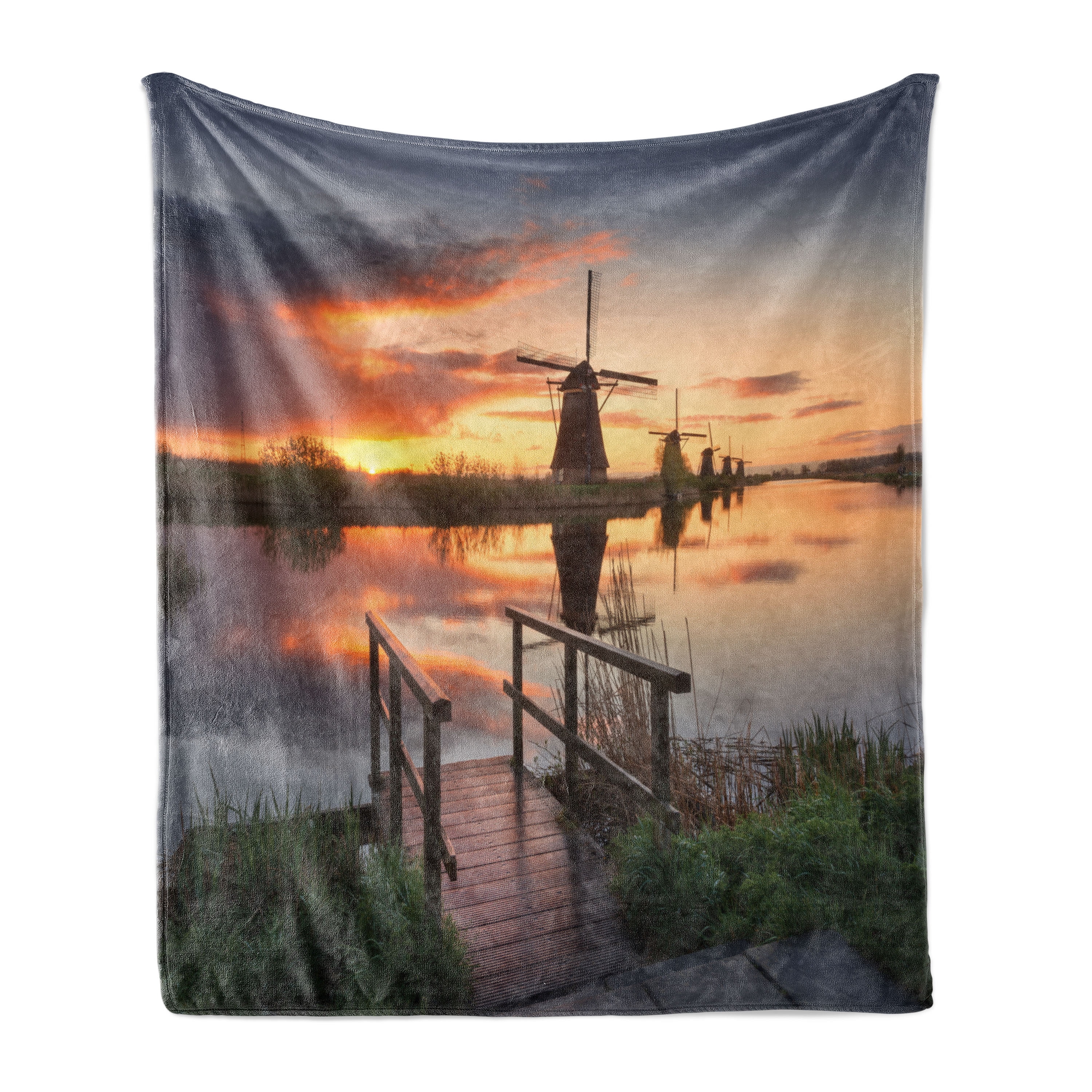 Nature Soft Flannel Fleece Throw Blanket, Landscape with Traditional ...