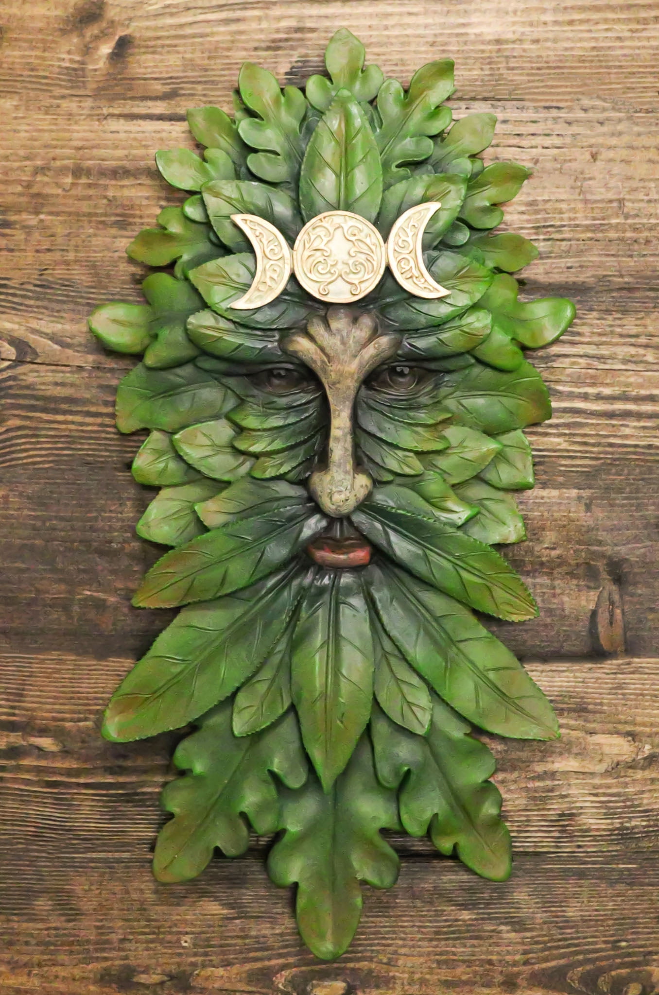 Nature Spirit God Celtic Greenman Wicca Triple Moon Tree Ent Wall Decor ...