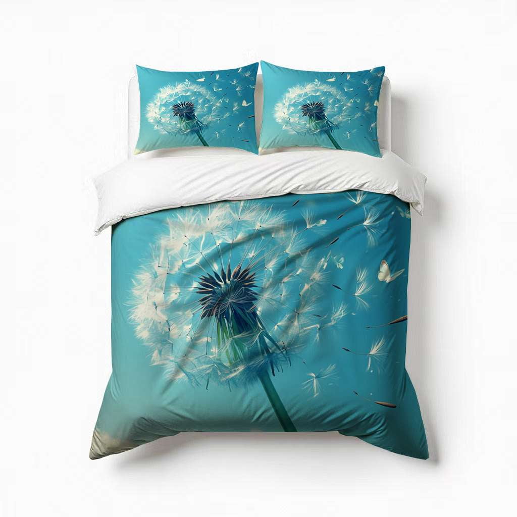 Nature Spring Summer Dandelion Blue Sky Bedding Set 3 Pcs Soft ...
